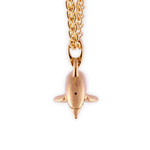 Solid Gold Dolphin Pendant | 3D Ocean Charm in 14K & 18K | G&D Unique ...
